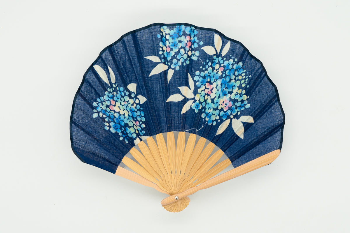 [With folding fan case and paper box] Hydrangea– 扇専門店 万葉